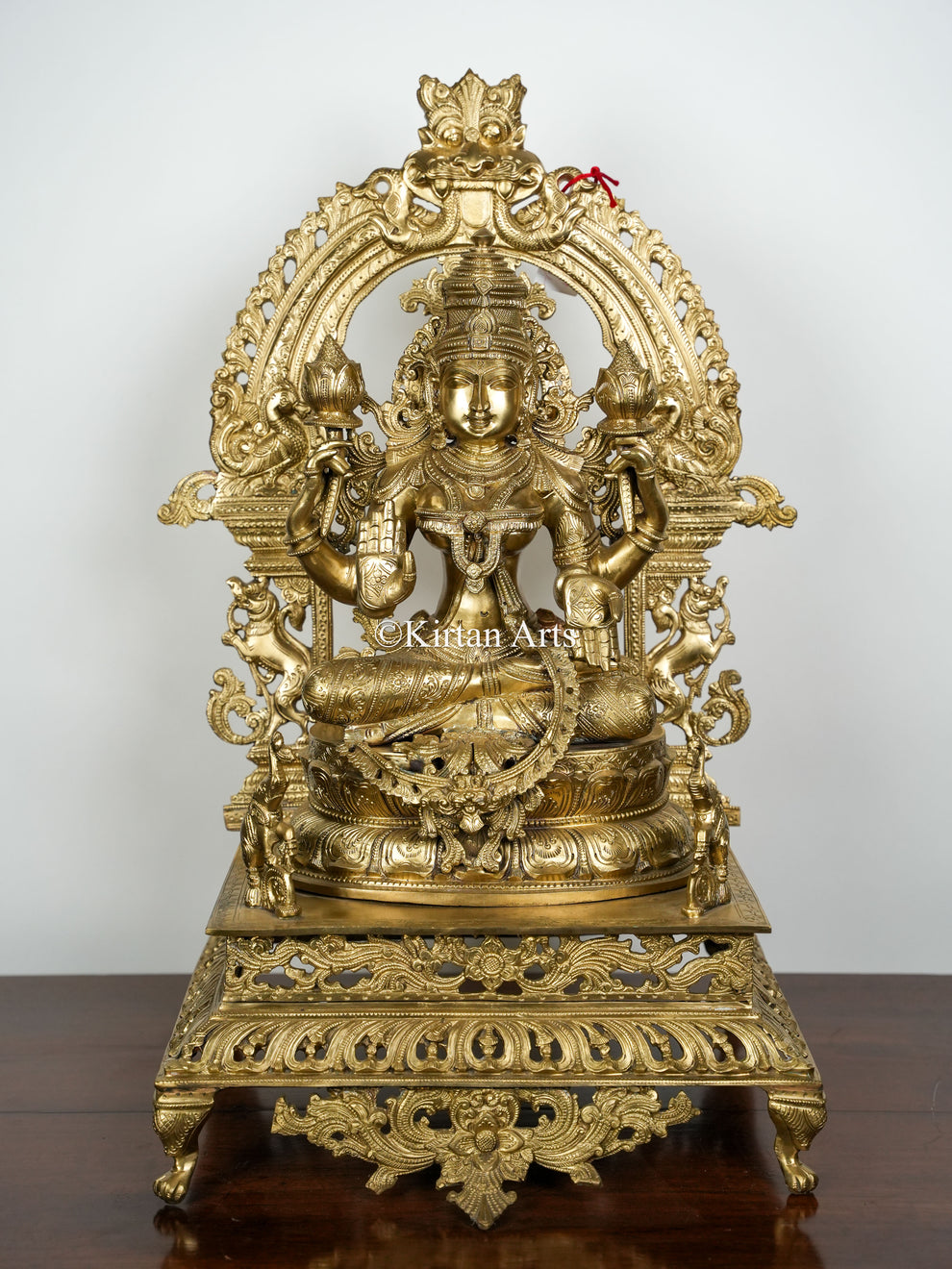 28" Large Bronze Goddess Lakshmi | Hoysala Art | Prabhavali – Kirtan Arts