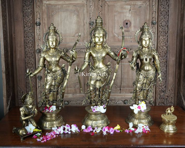 Bronze Ram Darbar Set | Hoysala Style | 29" 85kg | Handmade – Kirtan Arts