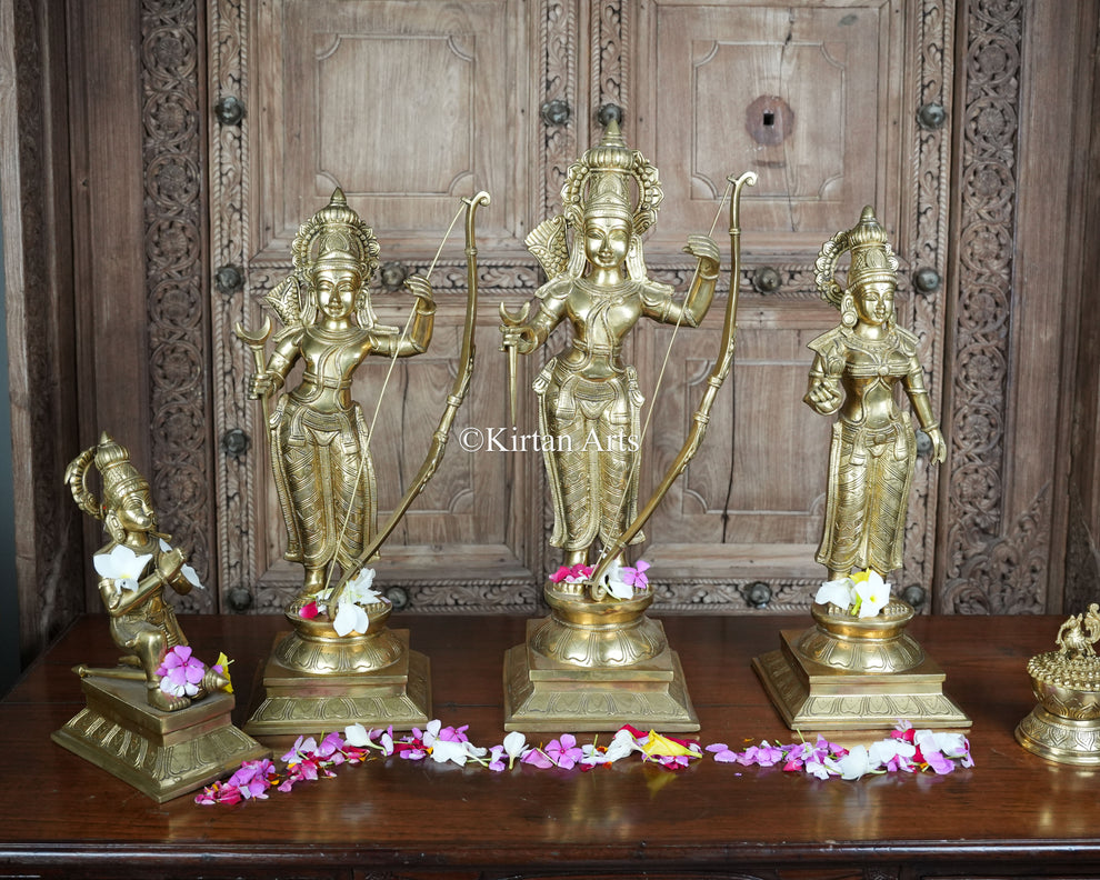 Brass Ram Darbar Set | Finely Sculpted | 26" (4Pc Set) – Kirtan Arts