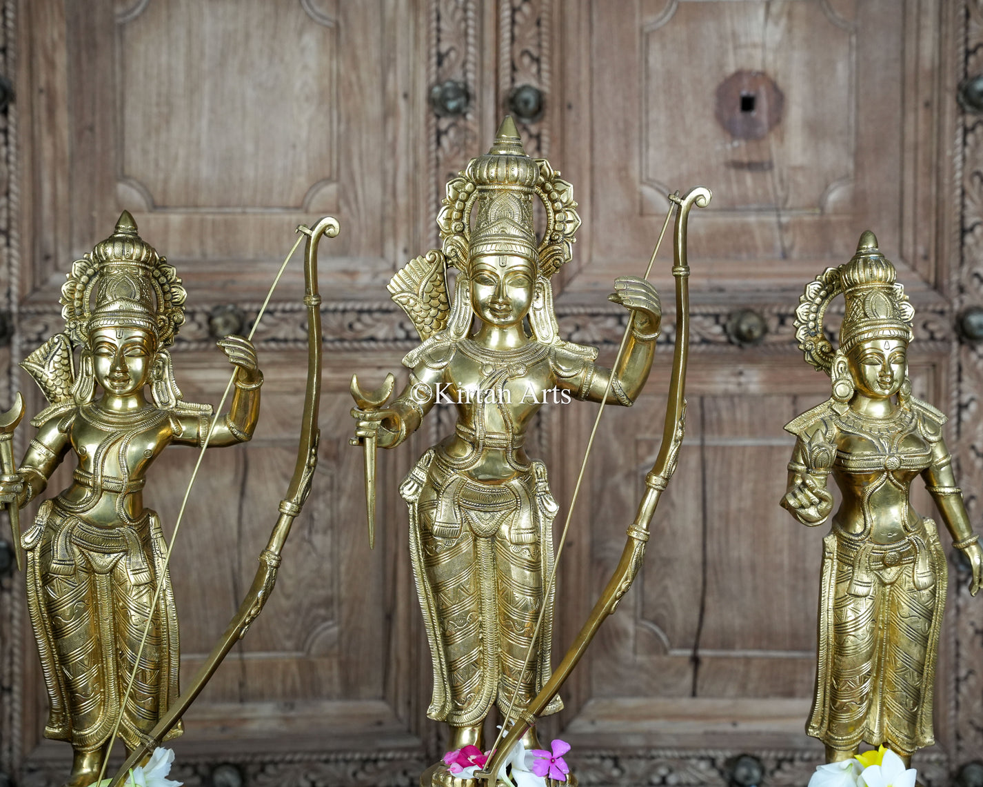 Brass Ram Darbar Set | Finely Sculpted | 26" (4Pc Set) – Kirtan Arts