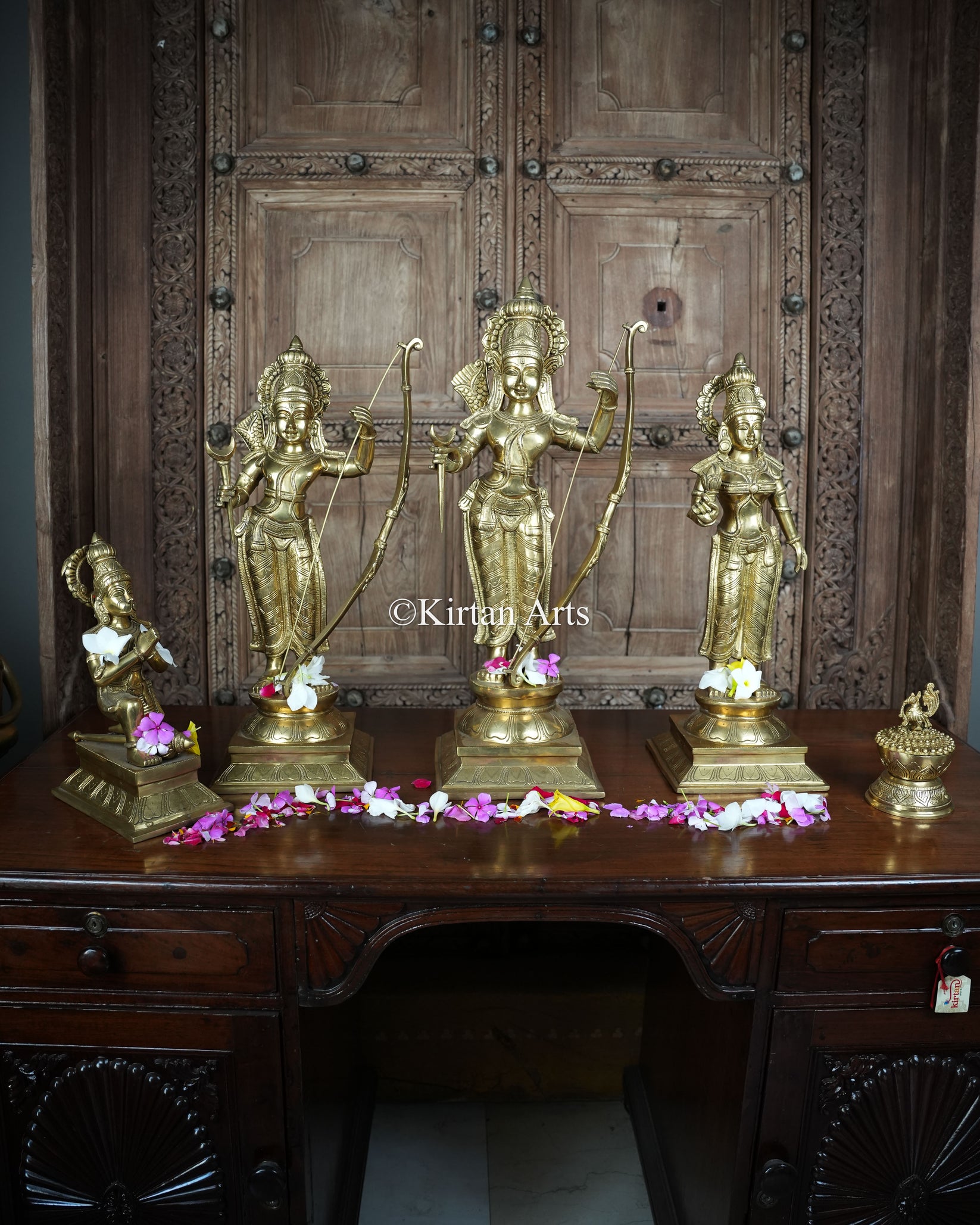 Brass Ram Darbar Set | Finely Sculpted | 26" (4Pc Set) – Kirtan Arts