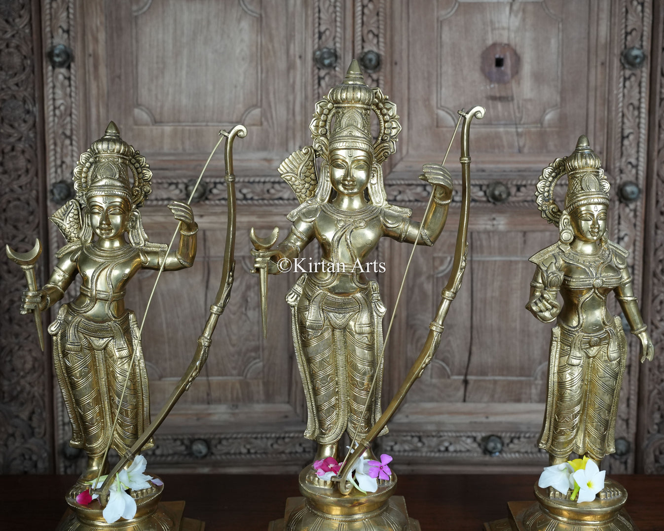 Brass Ram Darbar Set | Finely Sculpted | 26" (4Pc Set) – Kirtan Arts