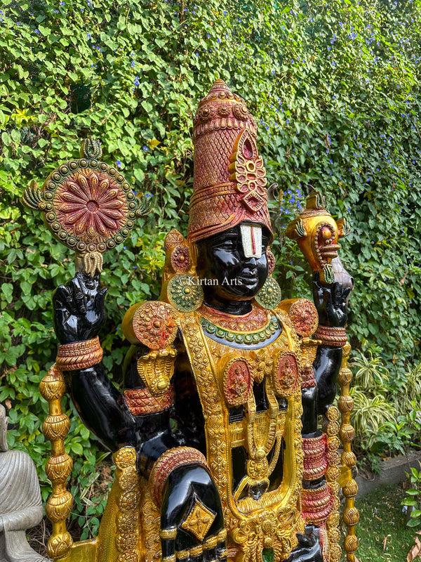 Brass Large Lord Balaji Idol | Festive Colours | 68" – Kirtan Arts