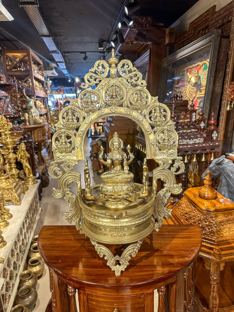 Bronze Ashtalakshmi Lamp/Deepam | 25 Inch – Kirtan Arts