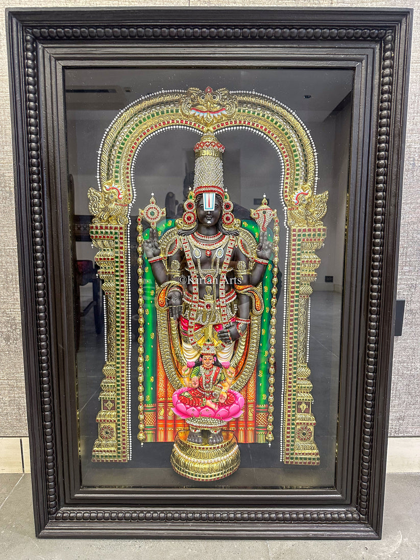 Lord Balaji with Lakshmi 3D Embossed Tanjore Painting | 3x2 ft – Kirtan ...