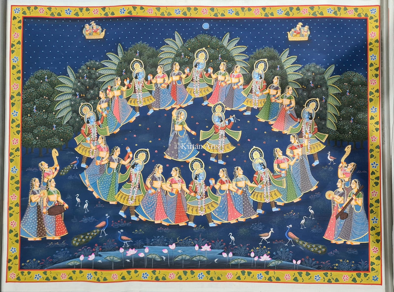 Lord Krishna Raslila Pichwai | 3x4 ft – Kirtan Arts